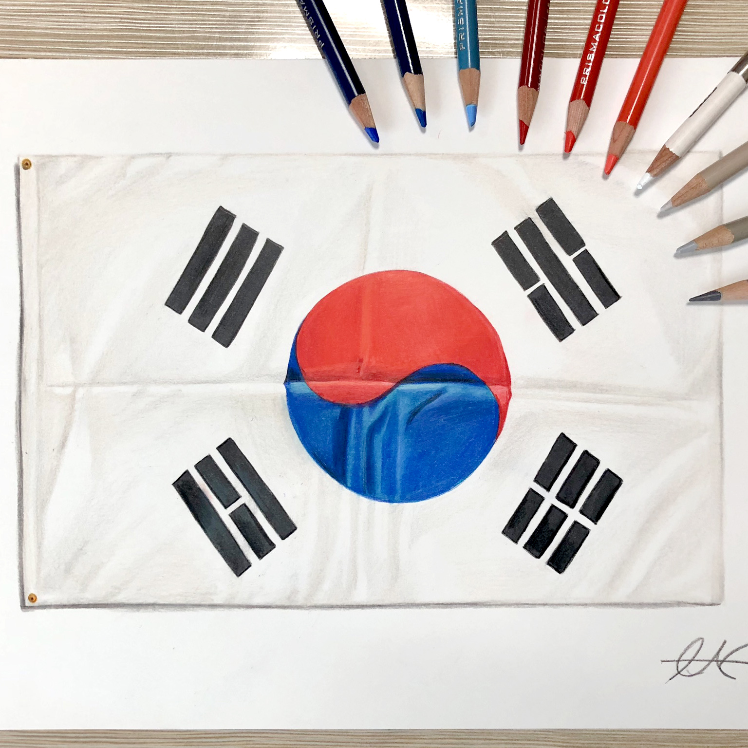 How To Draw : Korean Flag